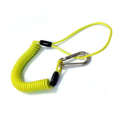 Cina Bobina flessibile Lanyard With Carabiner della primavera verde chiaro & ciclo del polso in vendita