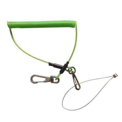 Cina Chiara estremità di plastica riccia verde di Lanyard With Swivel Hook Each della bobina in vendita