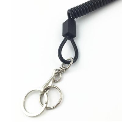 Cina Cavezze a spirale su misura del cavo di Lanyard Key Rings Coiled Bungee della bobina in vendita