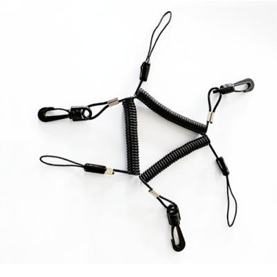 China Laço preto de expansão da corda de Lanyard With Belt Clip And da ferramenta da bobina da mola à venda
