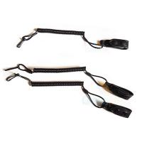 China Plastic Coiled Tactical Pistol Lanyard 4mm PU Cord 150cm Stretch for Handgun Safety for sale