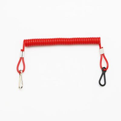 China Linha elástico de Lanyard Strap Rope Red Cord da ferramenta da bobina da mola do gancho de J à venda