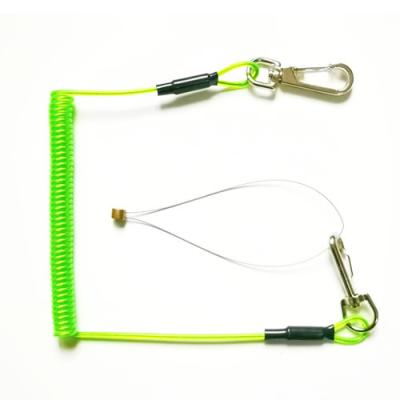 Cina Chiaro gancio verde di Lanyard With Zinc Alloy Swivel della bobina della lavorazione con utensili di Stopdrop ogni estremità in vendita