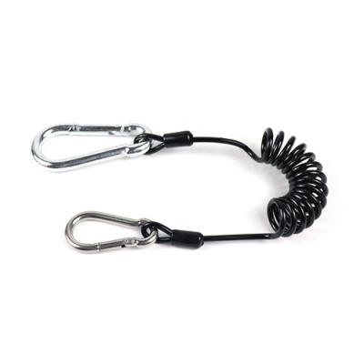 China Baraço espiral elástico preto Lanyard Stop Dropping Multi Uses da bobina de Karabiners à venda