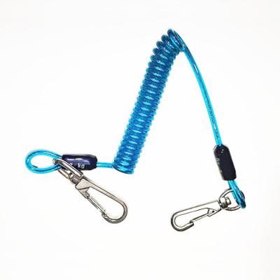 China A ferramenta Lanyard Strong Clear Dark Blue TPU do fio de aço da mola revestiu 7.0MM à venda