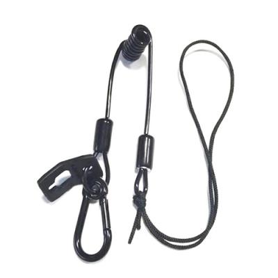 China Laço espiral curto preto de Lanyard With Carabiner And String do baraço da segurança de 3CM à venda