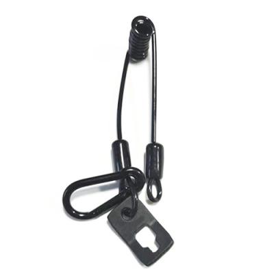 China Laço espiral curto preto de Lanyard With Carabiner And String do baraço da segurança de 3CM à venda