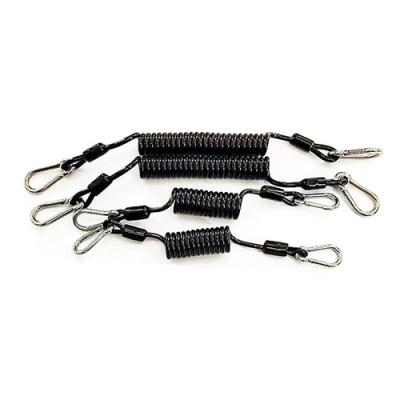 Cina Strumento di molla elastico nero Lanyard Carabiner To Carabiner Drop Protection in vendita