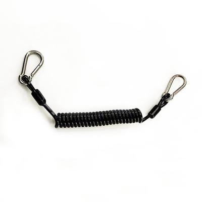 Cina Strumento di molla elastico nero Lanyard Carabiner To Carabiner Drop Protection in vendita