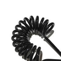 China Custom OEM 8mm Diameter Black PU Coiled Cable Retention Rope 80kg Capacity for sale