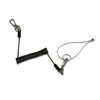 China 3mm Safety Spring Tool Lanyard 1.2m Working Length Custom Wire Coil Tether for sale