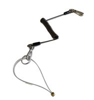 China 3mm Safety Spring Tool Lanyard 1.2m Working Length Custom Wire Coil Tether for sale