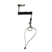 China 3mm Safety Spring Tool Lanyard 1.2m Working Length Custom Wire Coil Tether for sale