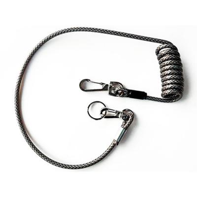 Cina Strumento a spirale lunga su misura Lanyard Durable Grey Nylon Core Clear PU Coated in vendita