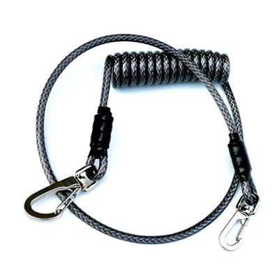 Cina Strumento a spirale lunga su misura Lanyard Durable Grey Nylon Core Clear PU Coated in vendita