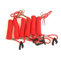 China Extendable Coiled Jet Ski Lanyard Tether 3.5mm PU Cord 1m Stretched Red for sale