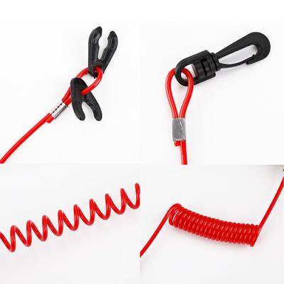 Cina Cavezza rossa di galleggiamento di nautico della bobina elastica di Jet Ski Safety Lanyard 18MM in vendita