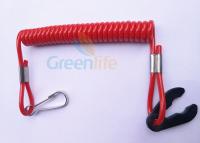 China Quick Cut - Out Kill Switch Lanyard Solid Red Spiralled Strap Stretch 1 Metre for sale