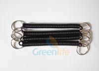 China Flexible TPU Retractable Coil Cord Tether with Split Rings Both Ends 2.3mm Cord 100mm Unstretched for sale