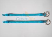 China Custom Slim Spiral Tool Tether Lanyard 2.0mm PU Coil Lanyard 100mm Unstretched for sale