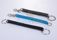 China Polyurethane Coiled Key Lanyard 2.5x10x120mm with Trigger Clip Split Ring for sale