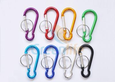 Cina Forma improvvisa promozionale di alluminio colorata della zucca di Carabiner del gancio con l'anello di spaccatura in vendita