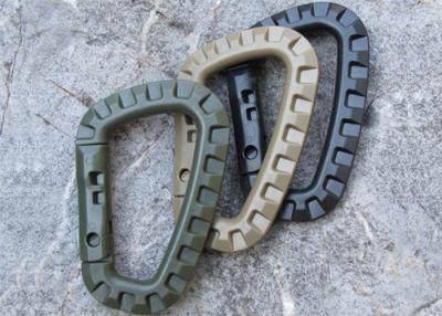 Cina Forme improvvisa di plastica verde 85 * 56mm dell'osso su misura Carabiners del gancio dell'esercito grande in vendita