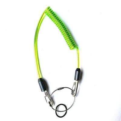 Китай Ручной инструмент Stop-drop Clear Green Spring Steel Wire Lanyard с вращающимися крючками продается