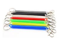 China 1 Meter Expanding TPU Coil Key Chain with Split Ring and Snap Hook for sale