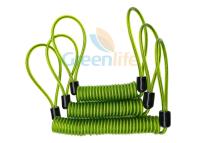 China Stretchable Plastic 2 Loop 1.5mm Steel Cable Lanyards 80-145mm TPU Coil Tether for sale