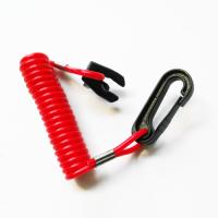 China Red Coiled Jet Ski Lanyard Tether 75mm Free Length for Outboard Engine Killcord for sale