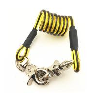 China Translucent Yellow PU Coated Coil Tool Lanyard 5.5mm Cord 30cm Extension for sale