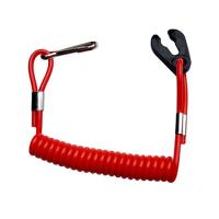 China Extendable Coiled Jet Ski Lanyard Tether 3.5mm PU Cord 1m Stretched Red for sale