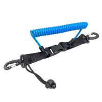 China Polyurethane Coiled Lanyard 120mm Retracted Quick Release Scuba Diving Tether 1.5m for sale