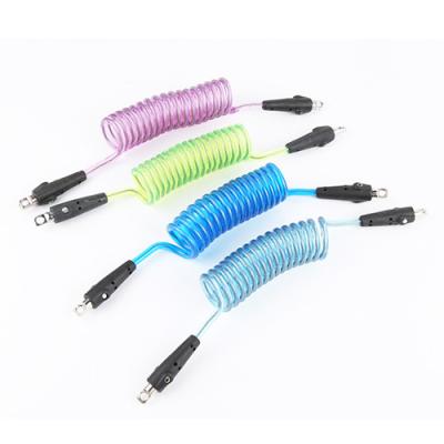 Cina Chiave arrotolata variopinta elastica di plastica Lanyard With Locking Screwgate Carabiners in vendita