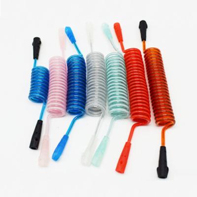 Cina Chiave arrotolata variopinta elastica di plastica Lanyard With Locking Screwgate Carabiners in vendita