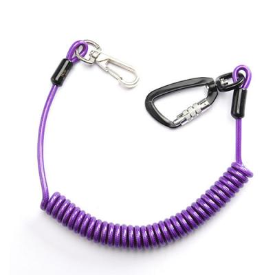Cina La porpora di plastica ha arrotolato lo strumento di alluminio Lanyard Security di Carabiner di aviazione 1,5 metri in vendita