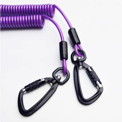 Cina La porpora di plastica ha arrotolato lo strumento di alluminio Lanyard Security di Carabiner di aviazione 1,5 metri in vendita