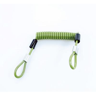 Cina Il verde su ordinazione dell'esercito avvolge la bobina Lanyard Anti Theft Alarming Rope del cavo in vendita