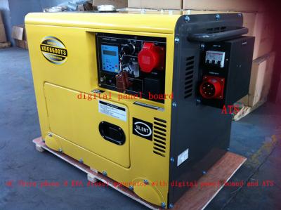 Cina tipo silenzioso piccolo gruppo elettrogeno di colore di giallo 8KVA diesel con ATS, sistema di allarme basso dell'olio in vendita