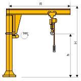 China High Quality Electric Hoist 360 Degree Floor Jib Crane for sale