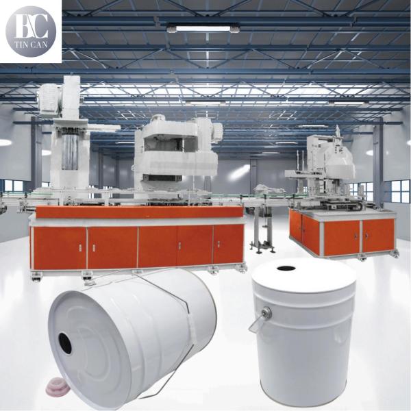 Quality Automatic 20L Pail Bucket Making Machine With Cover Sealing Machine Conical Tin Cans Top Sealed Station Machine for sale