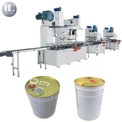 China 18L Drum Tin Automatic Cans Making Machine 30cpm for Cover Sealed Round Bucket for sale