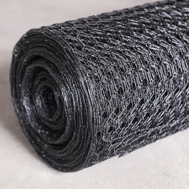 Plastic Black Coated Plated Hexagonal Hex Chicken Wire Mesh in Rolls 1"