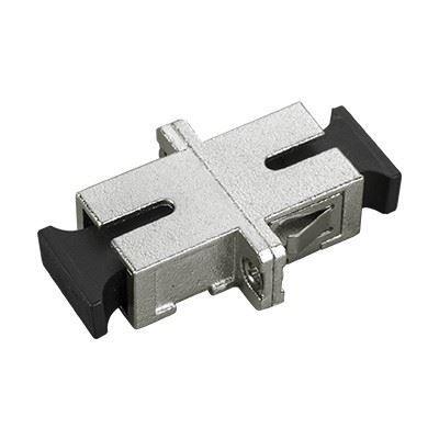 Cina Adaptatore metallico SC Simplex, accoppiatore a fibra ottica con tappi antipolvere in vendita