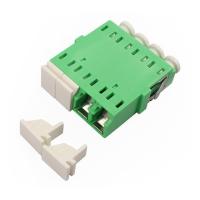 China Green Singlemode LC Quad Adapter Customized Mounting Without Flange for sale