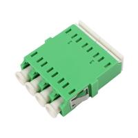 China Green Singlemode LC Quad Adapter Customized Mounting Without Flange for sale