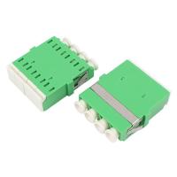China Green Singlemode LC Quad Adapter Customized Mounting Without Flange for sale