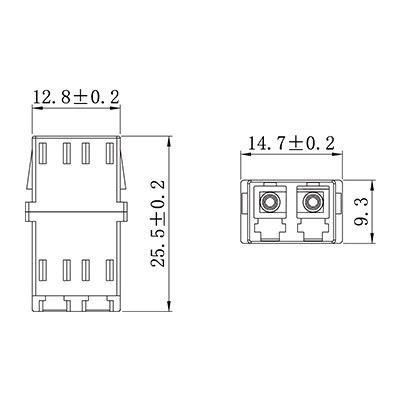 Cina Adapter LC duplex Multimode Fibre Coupler Montaggio senza flange in vendita