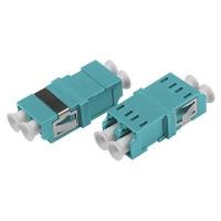 China Aqua LC LC Duplex Adapter , Fiber Optical Adapter Multimode Coupler for sale